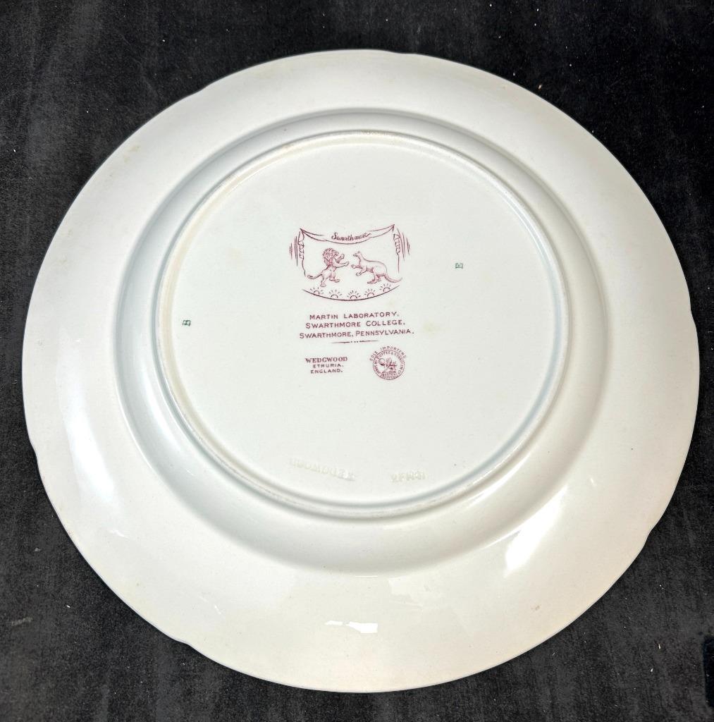 Wedgwood Swarthmore College Pink Dinner Plate Martin Laboratory Design ...