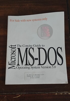Vintage Microsoft MS-DOS 5.0 Concise User’s Guide Used book only | eBay