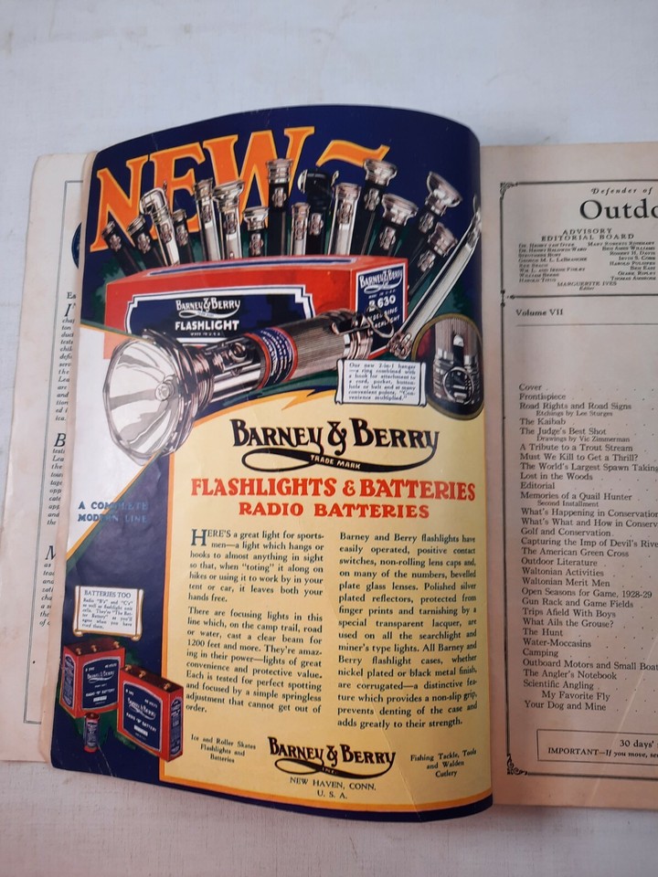 Vintage OUTDOOR AMERICA MAGAZINE september 1928 missing page's some ...