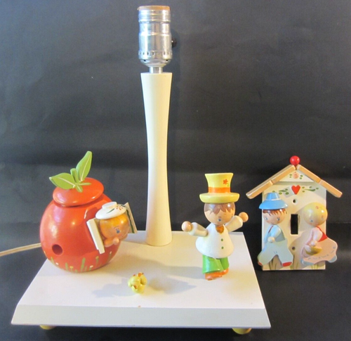 Vintage IRMI Wood Children's Lamp w/Music Box & Night Light Z - (S1) | eBay