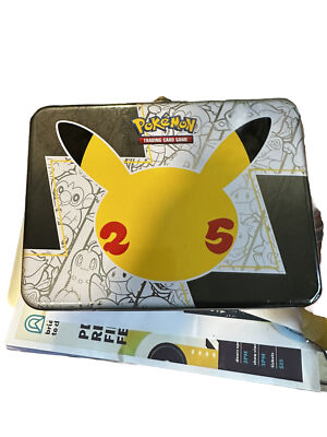 Pokémon TCG 25th Anniversary Celebrations Lunch Box Tin w/ Accessories ...