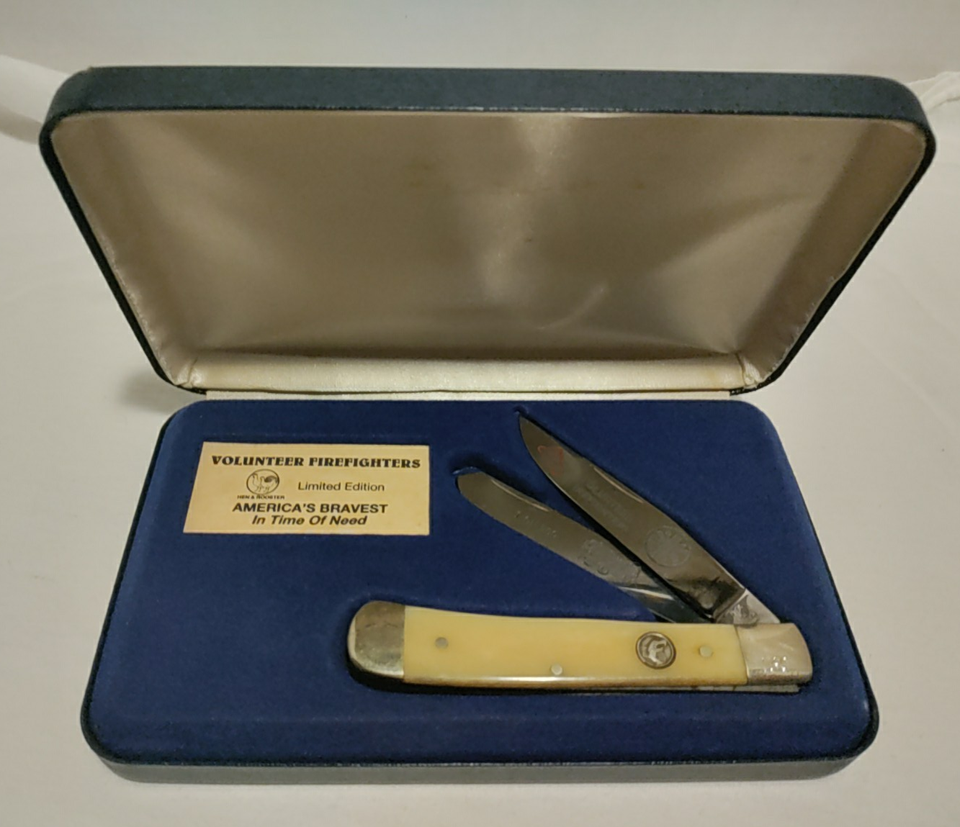 Hen & Rooster Firefighter Commerative Knife,Display Case 1/500 #130 ...