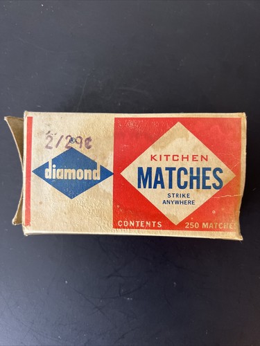 Vintage Diamond Red Top Safety Matches Box. Diamond Match Co, New York ...