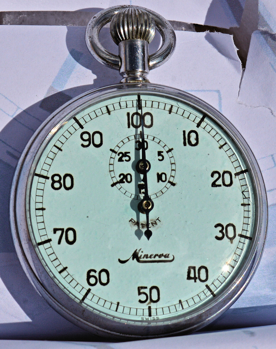 Very Rare Minerva Stopwatch With Hand Movement Every Second, Precision ...