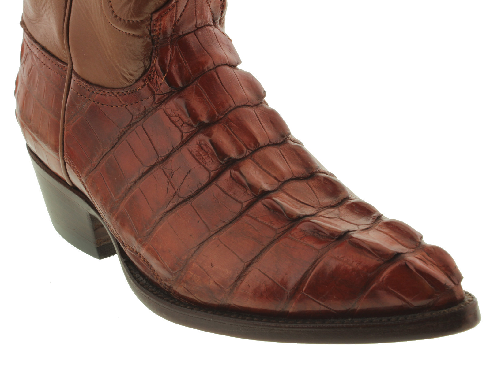 Mens Dark Cognac Alligator Skin Leather Cowboy Western Boots Size 7.5 ...
