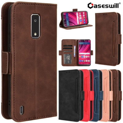 For BLU View 4 B135DL Retro Leather Card Holder Wallet Case + Screen ...