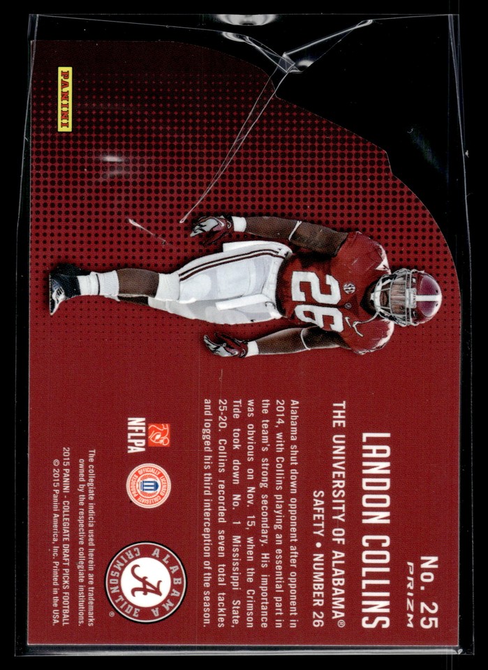 Landon Collins 2015 Panini Prizm Draft Picks Die-Cut Silver Prizm Card ...