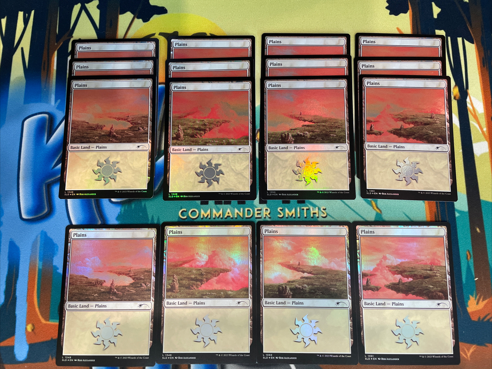 Lot 16x PLAINS FOIL Rob Alexander ART (4 Arts - 4 of Each) Secret Lair ...