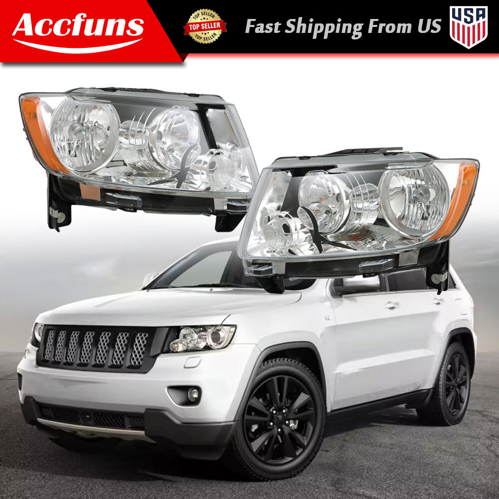 Headlights Left+Right For 11-17 Compass 11-13 Jeep Grand Cherokee ...