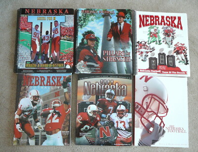 NEBRASKA CORNHUSKER FOOTBALL Lot of SIX MEDIA RECRUITING GUIDES 1996 to ...