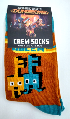 Minecraft Dungeons Crew Socks 2020 Mojang One Size Fits Most Key Golem ...