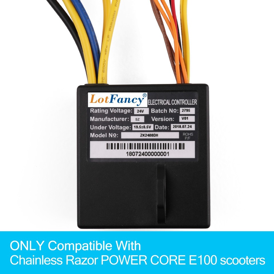 ZK2400-DH 24V Scooter Control Module for Razor Power Core E100 Electric ...