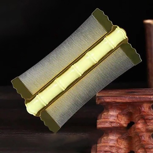 Scalp Cleansing Comb Bamboo Lice Comb Double-sided Dense Teeth Remove ...