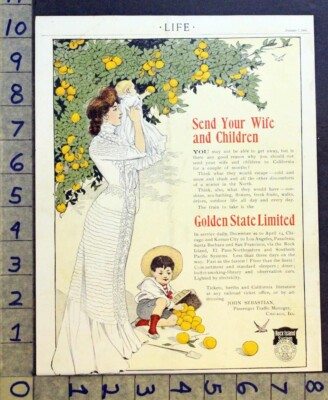 1904 GOLDEN STATE RAILROAD CALIFORNIA CHICAGO MILWAUKEE UNION TRAIN AD ...