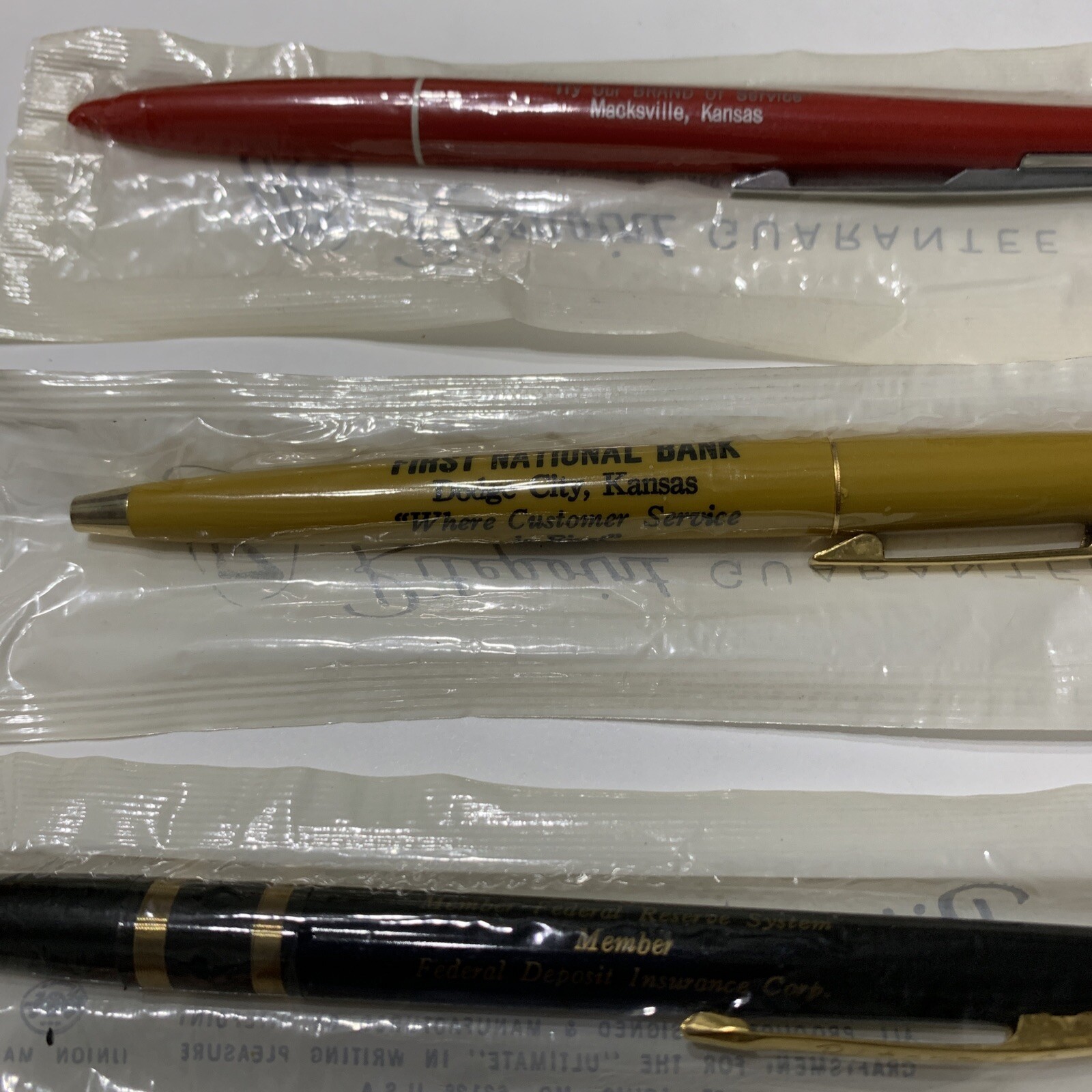 (3) Vtg NOS Ritepoint Bank Advertis Pens -First National , F&M State ...