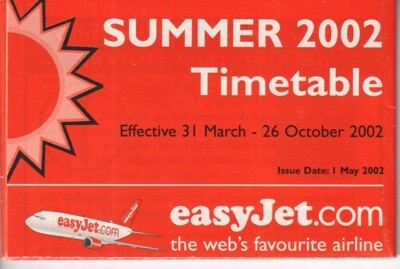 easyJet timetable 2002/03/31 | eBay
