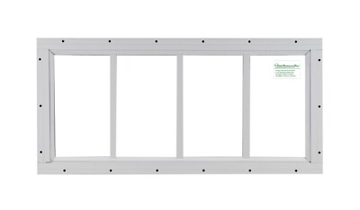 Shed Transom Window 10" x 23" Wht/Br/Blk Tempered Glas Playhouse Animal ...