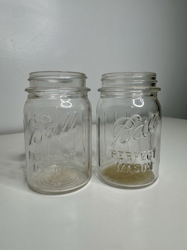 100 Year Old Vintage Ball Perfect Mason Jar Pair With Ribbed Side, Pint ...