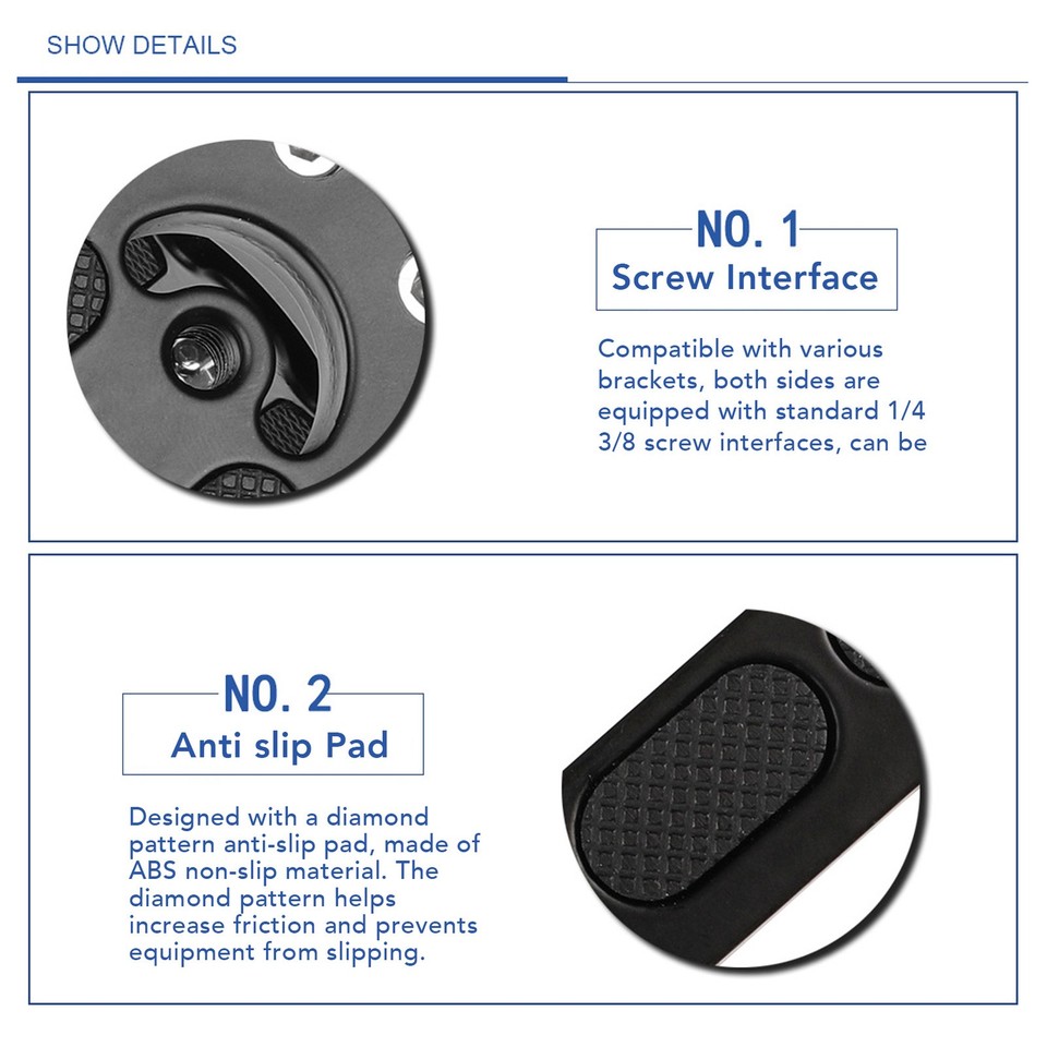 Aluminum Alloy L Bracket Quick Release Plate With 1/4 3/8 Screw Hole ...