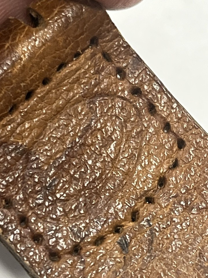 Original WW2 German belt Buckle Leather Tab Marked Pig Hog Hide Part | eBay