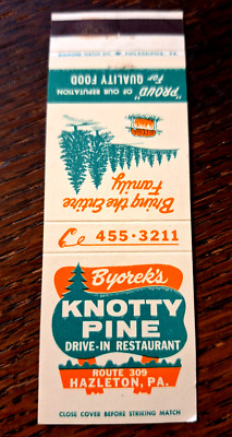 Vintage Matchbook: Byorek's Knotty Pine Drive-In Restaurant, Hazleton ...
