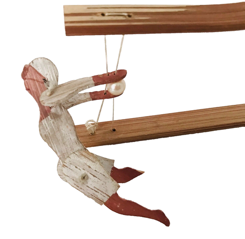 Vintage Folk Art Gymnast Acrobat Flip Toy Wooden Artisan Handmade Works ...