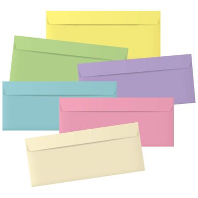 #10 Colored Envelopes - 120 Pack Pastel Color Business Envelopes ...