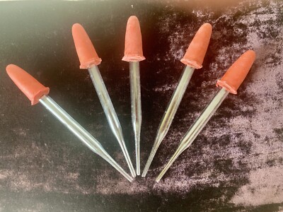 SET OF 5 HIGH QUALITY GLASS EYE DROPPER WITH RUBBER BULB NEW | eBay