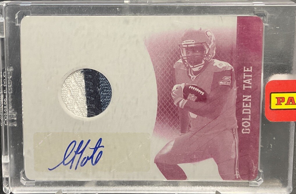 2010 Panini Plates & Patches Golden Tate Rookie Patch Auto Printing ...