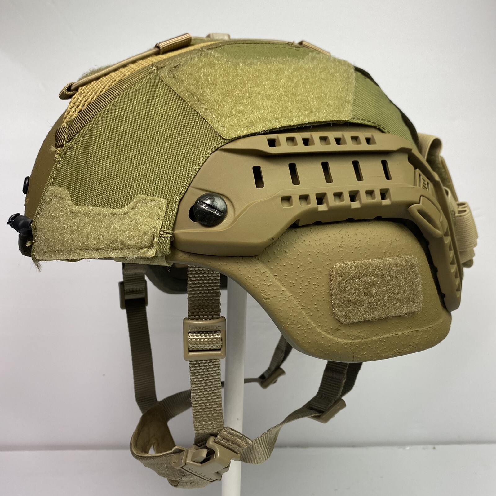 Large COYOTE BROWN ACH MICH ECH HELMET COVER w/ COUNTERWEIGHT POUCH ...