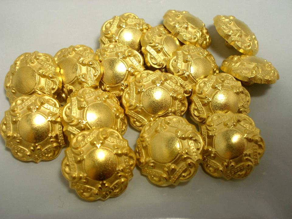 New lots Italian Fancy Gold metal buttons sizes 13/16, 11/16, 5/8 #G19 ...