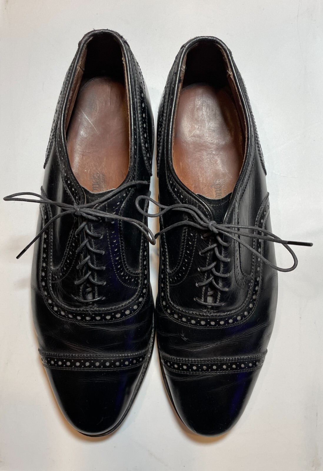 Vintage Men's Allen Edmonds Parliament Wingtip Black … - Gem