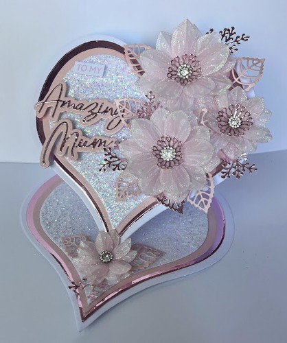 Luxury Handmade Heart Shaped Mother's Day (B'day) Card ~ Amazing Mum ...