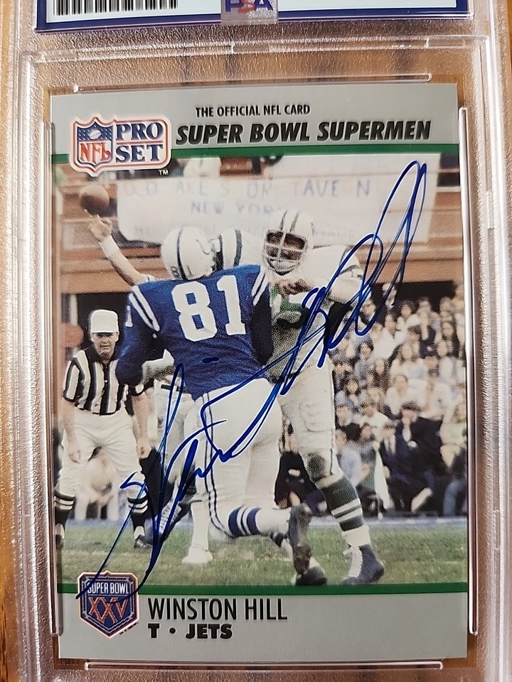 Winston Hill HOF Signed Autograph 1990 Pro Set New York Jets PSA ...