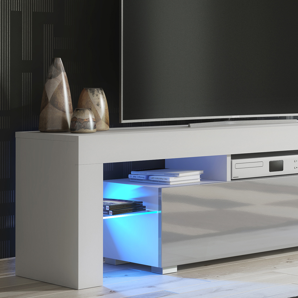 Modern 160cm TV Unit Cabinet | TV Stand with High Gloss Doors | Free ...