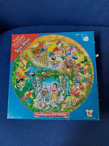 Vintage Waddingtons 100 piece Circular Jigsaw Puzzle Snow White & the ...
