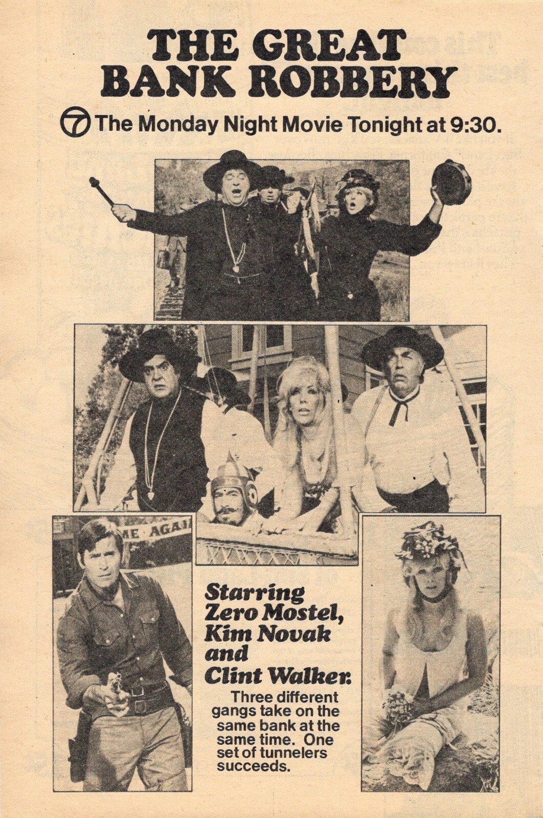 ORIGINAL 1978 TV MOVIE PROMO AD CLINT WALKER & KIM NOVAK THE GREAT BANK ...