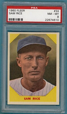 1960 Fleer Greats Sam Rice - #34 PSA 8! Senators! | eBay