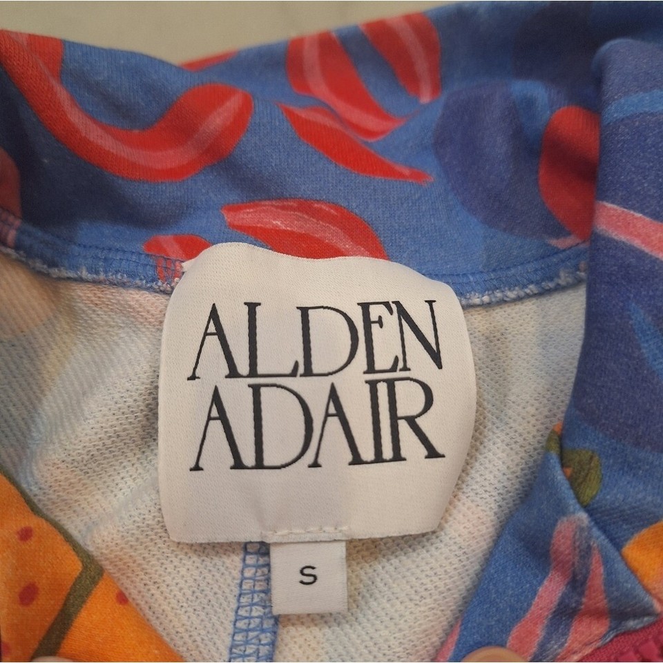 Alden Adair Leigh Dress Blue Orchid Floral Snake Pattern Sz Sm Pockets ...