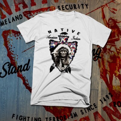American Indian T-Shirt Native Indigenous Warrior Headdress Tomahawk ...