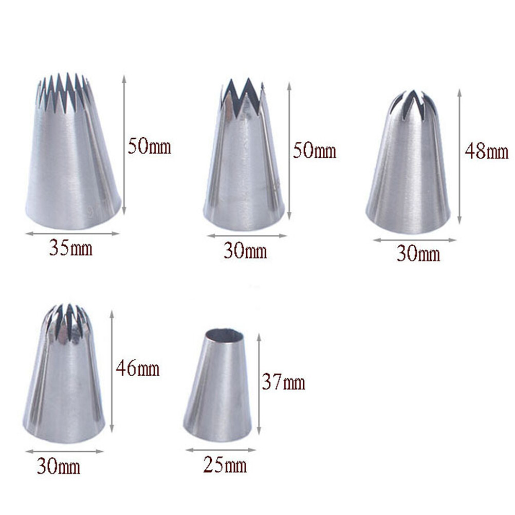 5pcs Large Russian Icing Piping Pastry Nozzle Tips Cake Decorating Tool ...