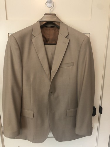 Caravelli Beige Suit Jacket Pants And Tie 40R 34W | eBay