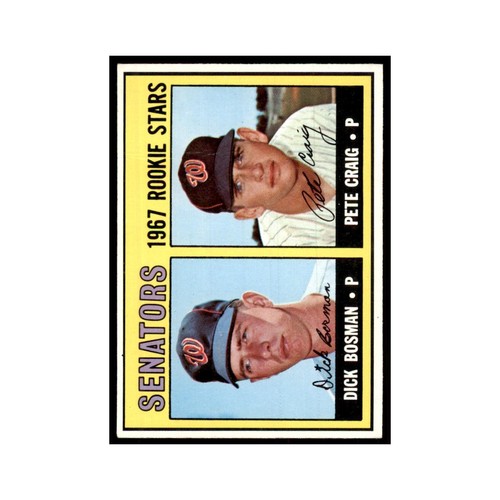 1967 Topps Dick Bosman/Pete Craig RC Washington Senators #459 | eBay