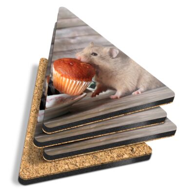 4x Triangle Coasters - Fluffy Hamster Mouse #12977 | eBay UK