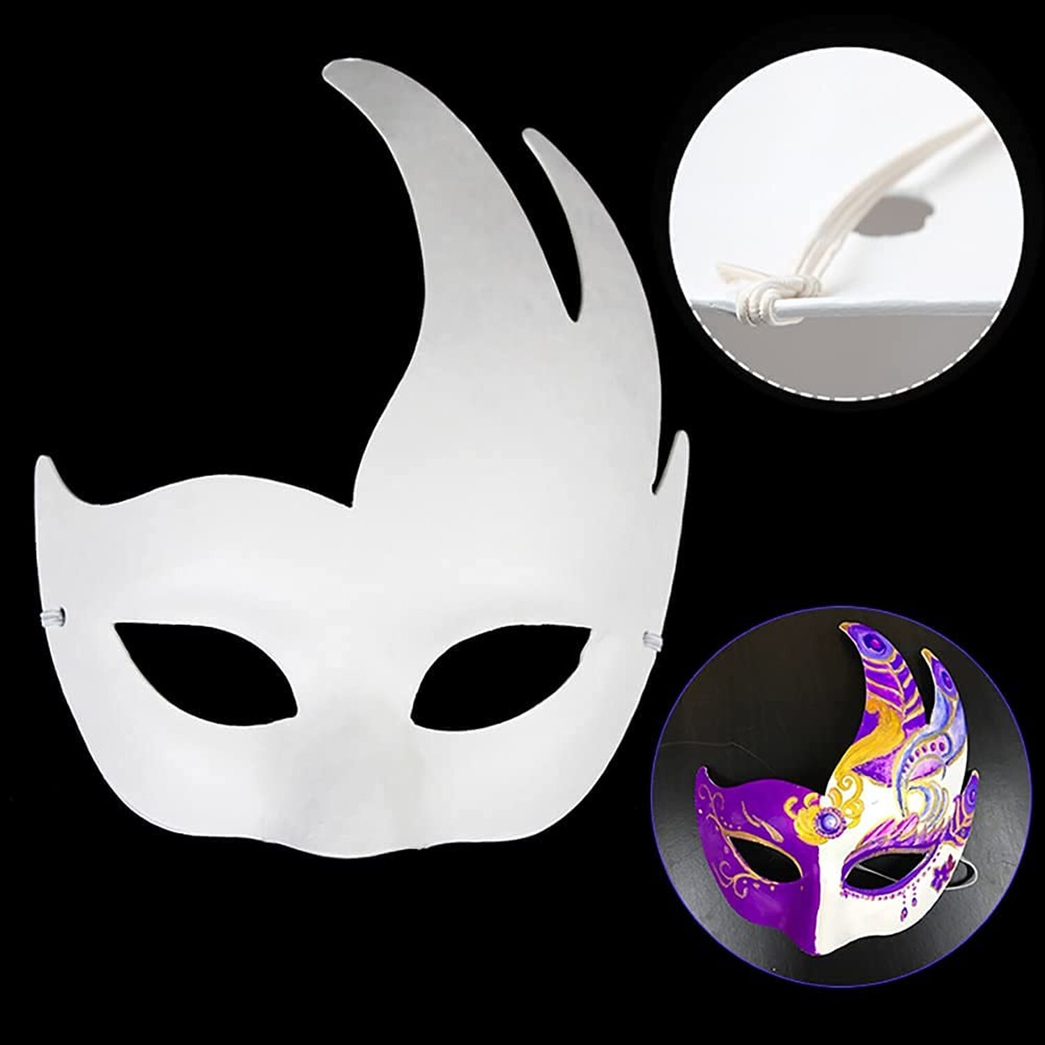Qavctw 16PCS DIY White Masks Unpainted Plain Craft Masquerade Masks for ...