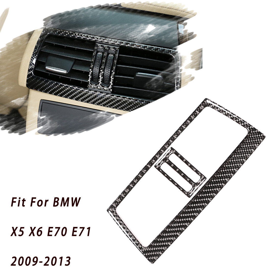 Best Carbon Fiber Rear Air Condition Vent Sticker For BMW X5 E70 X6 E71 ...