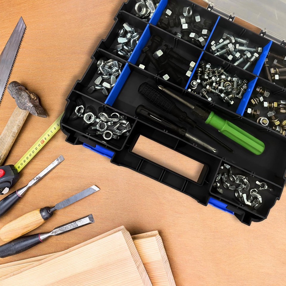 Double Side Tool Box Organizer, Hardware Storage Box, Portable Small ...