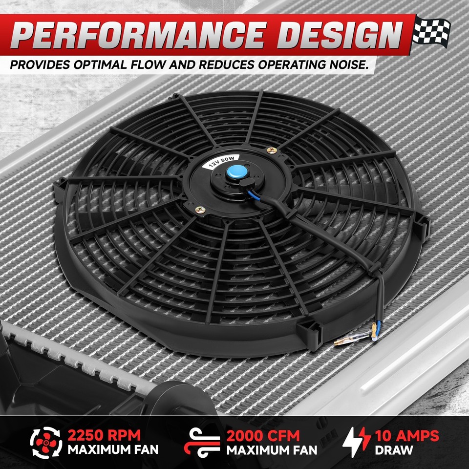 UNIVERSAL BLACK 16"12V ELECTRIC RADIATOR/ENGINE COOLING FAN+MOUNTING ...