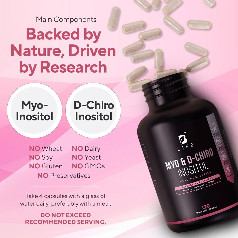 B Life Myo-Inositol & D-Chiro Inositol Supplement - 120 Capsules | eBay