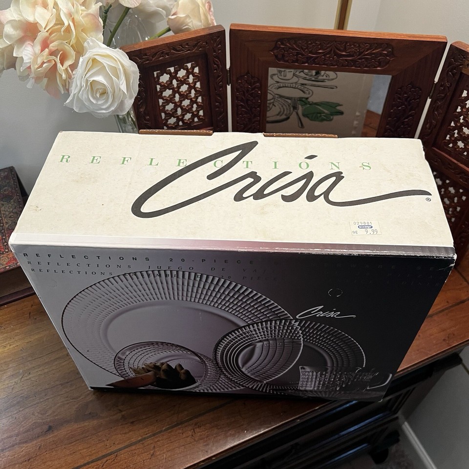 Vintage Crisa Reflections 20 Piece Dinnerware Set, Service for 4 Clear ...